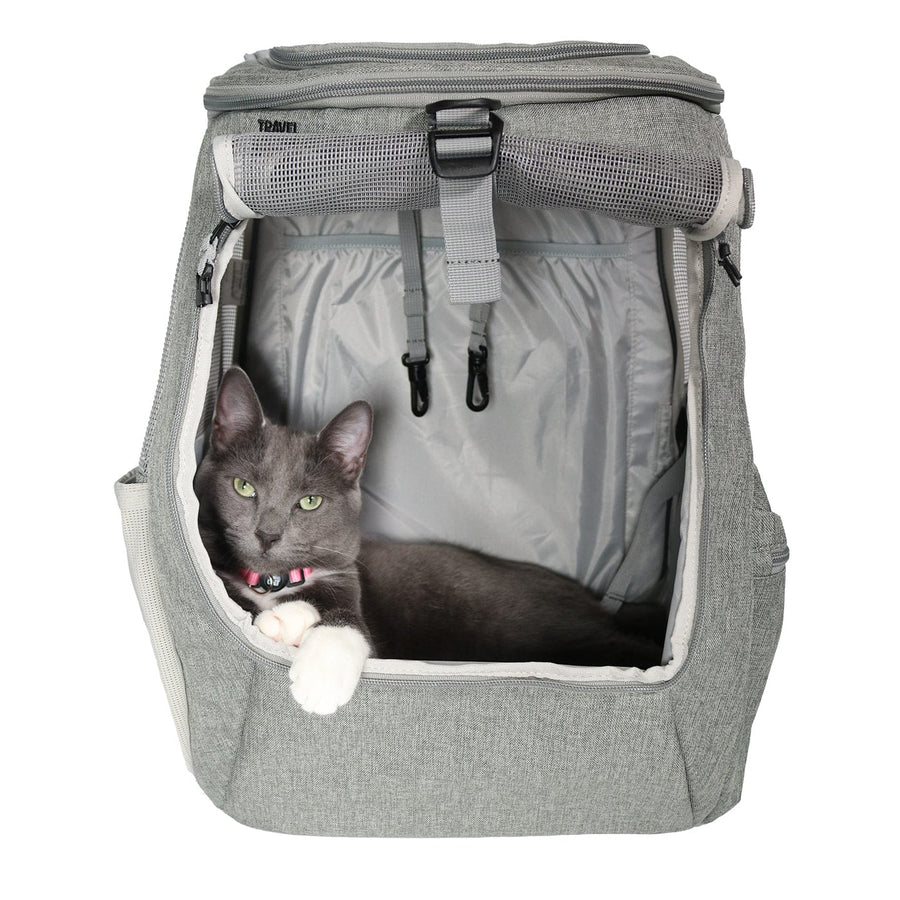 "The Navigator" Convertible Cat Backpack in Heather Grey - For Adventu