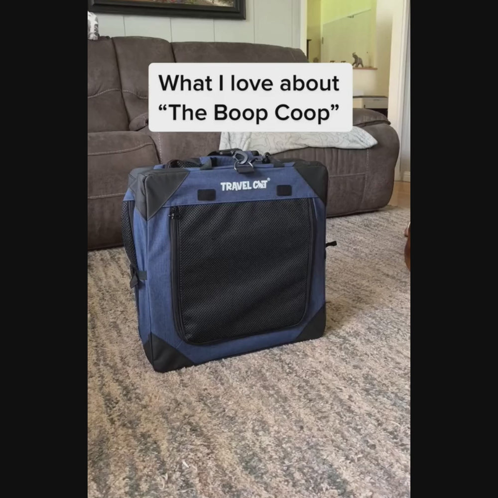 "The Boop Coop" Collapsible Travel Cat Crate & Carrier