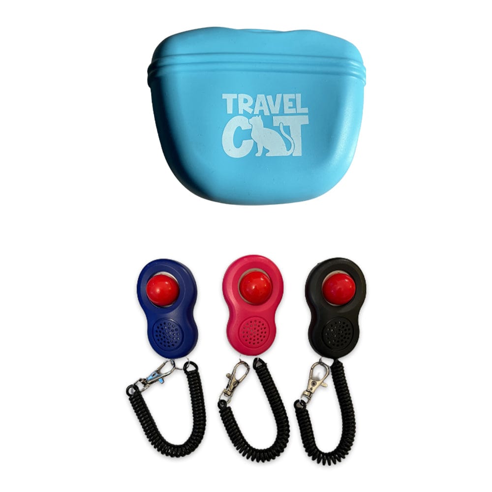 Treat Pouch & Cat Clicker Set Bundle